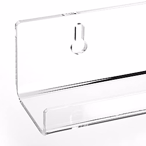 6 Packs Acrylic Record Shelves, 12'' Vinyl Records Wall Mount Holder, Invisible Floating Bookshelf, Album Holder Organizer and Stand Vintage Decor (12 INCH-6 Packs, Clear)