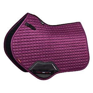 LeMieux Close Contact Suede Square Saddle Pad - English Saddle Pads for Horses - Equestrian Riding Equipment and Accessories (Plum - Large)