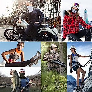 6 Pack Neck Gaiter Face Mask : Breathable Gator Masks Face Scarf Cover Balaclava & Bandana Headband Protect for Men Women (Camouflage-6Pack), One Size