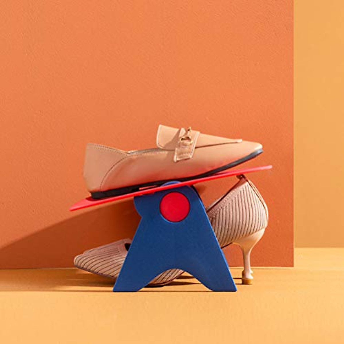 DOITOOL Shelf Bracket Shelf Bracket 2pcs Shoe Slots Rack Organizer Adjustable Shoe Stacker Space Saver Shoe Rack Holder for Closet Organization Holder Shoe Storage Rack Shoe Storage Rack