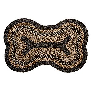 IHF Home Décor | Black Forest Premium Braided Collection | Primitive, Rustic, Country, Farmhouse Style | Jute/Cotton | 30Days Risk Free | Accent Rug/Door Mat/ Floor Carpet(18" x 28" Dog Bone)