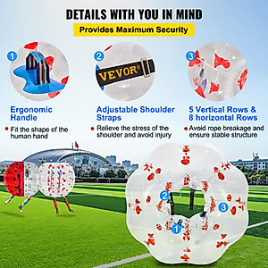 Happybuy Inflatable Bumper Ball 4 FT / 1.2M Diameter, Bubble Soccer, Blow It Up in 5 Min, Inflatable Zorb Ball for Adults or Children