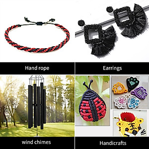 TONIFUL 1mm x 100 Yards Black Nylon Cord Satin String for Bracelet Jewelry Making Rattail Macrame Waxed Trim Cord Necklace Bulk Beading Thread Kumihimo Chinese Knot Craft