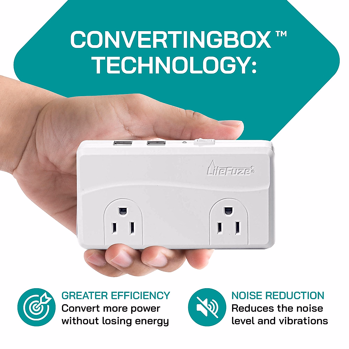 LiteFuze 200W Travel Compact Voltage 220V 50hz to 110V 60Hz Converter - for Clippers, Shavers, Trimmers - EU AU UK Adapter