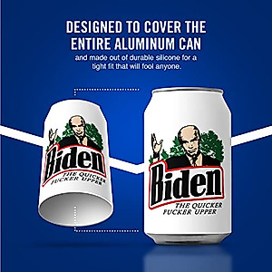 Beersy Silicone Sleeve Beer Can Cover - Insulated Can Sleeve - Novelty Disguise for Outdoor Events, Golf, Parties, Concerts,Tailgate - Hide a Beer To Look Like Soda, Fits 12 oz (Quicker Fucker Upper)