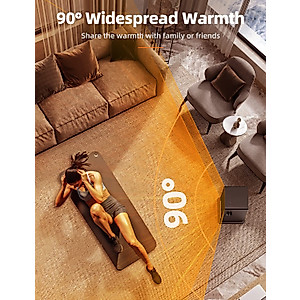 Space Heater, SANVINDER 1500W Portable Heater for Bedroom, ECO Thermostat 90° Oscillating, 24 hours timer, Fast Heating Electric Heater with Remote, Overheat Protection, LED Display for Bedroom Office