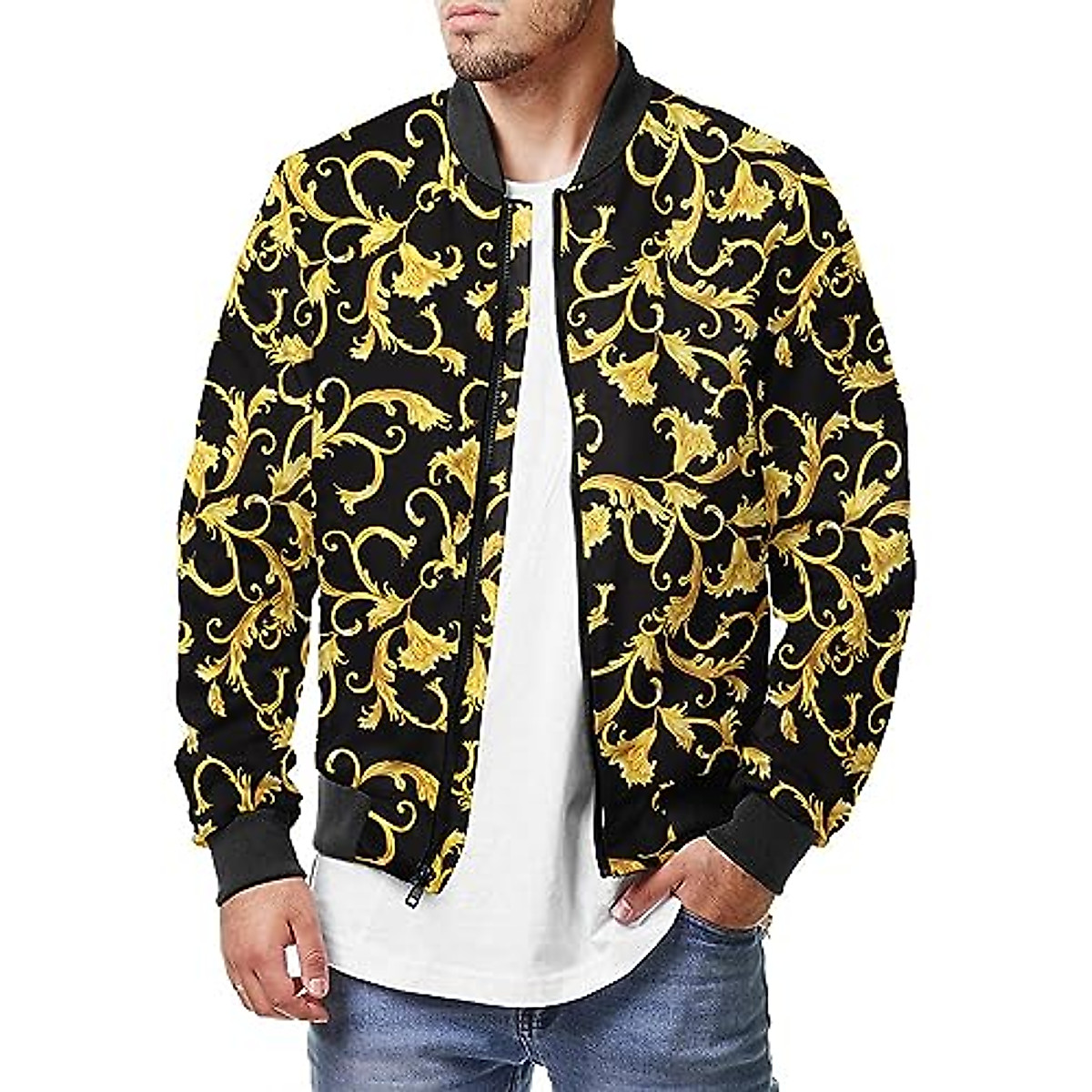 COOFANDY Men's Bomber Jacket Fashion Windbreaker Fall Winter Front Zip Jackets