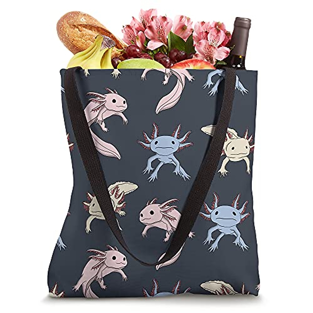 Axolotl Fish Pet Animal Water Sea Ocean White-Axolotl Lizard Tote Bag