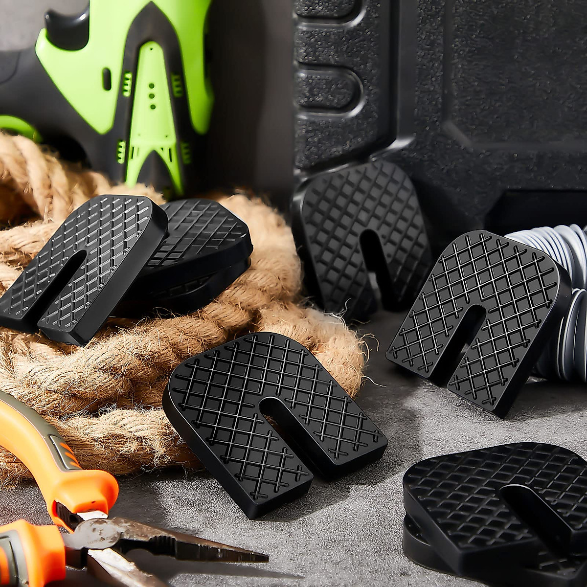 Treela 8 Packs Rubber Isolator Pad Anti Vibration Pads Mechanical Vibration Damping Pads Shock Absorbing Rubber Absorber Sound Isolation Pad for Air Conditioning Condenser Outer Machine