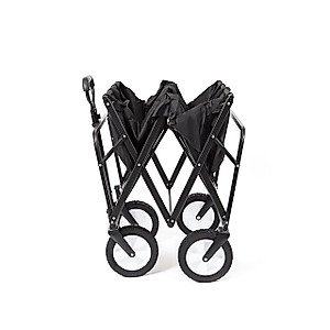 MacSports Collapsible Folding Outdoor Utility Wagon, Black