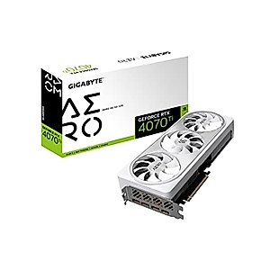 GIGABYTE GeForce RTX 4070 Ti AERO OC V2 12G Graphics Card, 3X WINDFORCE Fans, 12GB 192-bit GDDR6X, GV-N407TAERO OCV2-12GD Video Card