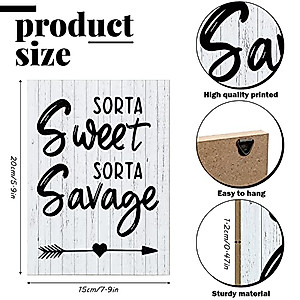 Teenager Room Girl Decor Sweet Sorta Sign Wooden Bedroom Aesthetic Decorations Cute Wall Table Decor Stuff Black White Decor for Teen Girls