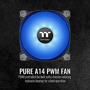 Thermaltake 140mm Pure A14 PWN Case Fan (Single Pack)-Blue CL-F110-PL14BU-B