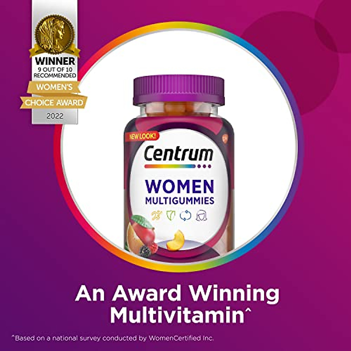 Centrum MultiGummies Gummy Multivitamin for Women, Multivitamin/Multimineral Supplement with Vitamin D3, B Vitamins and Antioxidants, Assorted Fruit Flavor - 170 Count