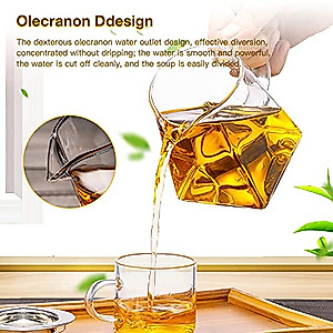 12 oz Pitcher Glass Tea Pitcher Small Glass Pitcher High Temperature Resistant Clear Glass Tea Cup Chinese Kungfu Teaset 350ml Fair Cups with Handle Cha Hai Gong Dao Bei Gongfu Teaware Drinkware