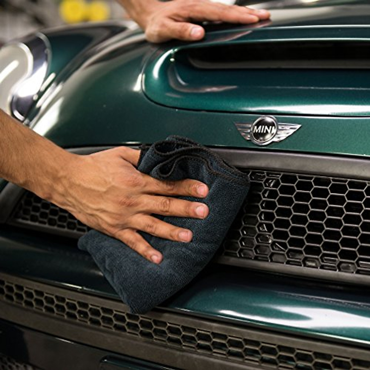 Chemical Guys MIC35303 Workhorse Professional Grade Microfiber Towel, Black, 16" x 16", Pack of 3