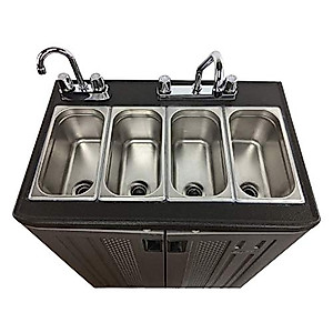 Concession Sinks - Standard Size Electric 3 Compartment with Hot Water for Food Vending Trailer, Hand Wash