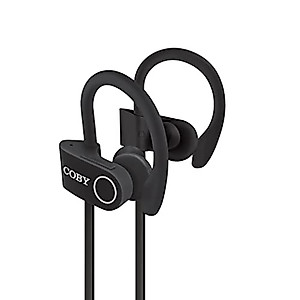 Coby Bluetooth Headphones Running Headphones w/5 Hrs Playtime, Wireless Sports Earphones Sweatproof Earbuds in-Ear for Workout, Gym with Microphone (Black)