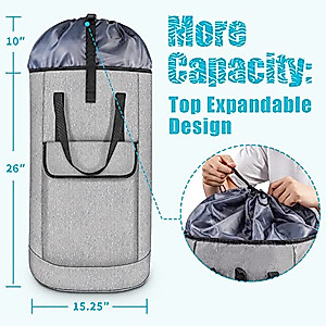 105L Large Laundry Backpack for College Students, College Laundry Bag Backpack with Adjustable Straps for Dorm Apartment and Laundromat, Sturdy Backpack Laundry Bag with Pocket for Travel and Camping