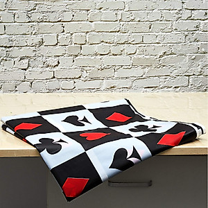 2 Pieces Poker Tablecloth Casino Theme Party Decorations Las Vegas Table Cover Casino Table Runner for Playing Card Birthday Party Favors Supplies, 54 x 108 Inch