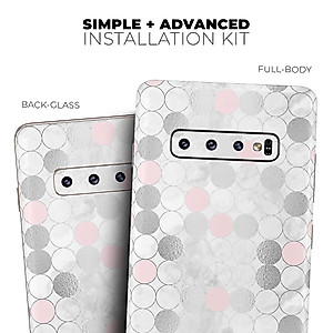 DesignSkinz Karamfila Silver & Pink Marble V14 Protective Vinyl Decal Wrap Skin Cover Compatible with The Samsung Galaxy S20 (Screen Trim & Back Glass Skin)
