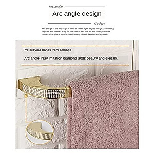 Towel BAR Rack Towel Rail for Bathroom,Copper Crystal Toilet Towel Rail Rack,Towel Holder Bathroom Hand Towel Holder Hanger Wall Hanging Kitchen Towel Bar Storage Shelf