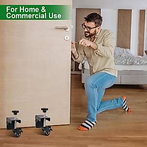 HomiShare Door Installation Kit, Heavy Duty Door Board Dolly for 1-3/8" and 1-3/4" Pre-Hung, Slab, and Front Doors, Black Powder Coated Installation Tool Kit for Commercial & Residential Use