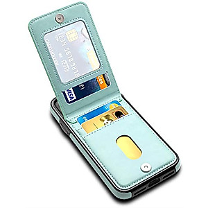LakiBeibi Phone Case for iPhone 11 Dual Layer Lightweight Premium Leather iPhone 11 Wallet Case with Card Slots Magnetic Lock Folio Flip Protective Case for Apple iPhone 11 6.1 Inches (2019), Mint