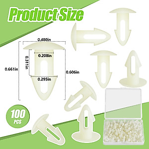 100 Pcs Strapping Rivets 15/64 Inch Hole Patio Strapping Fasteners for Patio Furniture Repair Webbing Lawn Chair Lounge Accessories, 0.66 x 0.48 Inch (White)