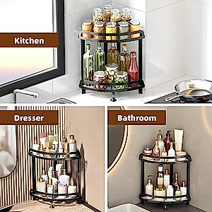 YIWANFW Under Sink Organizer and Storage, Corner Shelf Bathroom Counter Organizer, 2 Pack