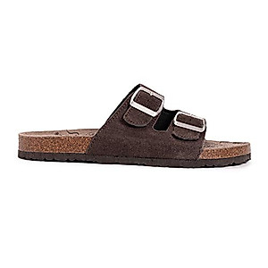 MUK LUKS Women's Terra Turf Marla Flat Sandal, Chocolate, 10