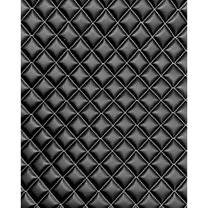 Vinyl Soft Grain Fine Thread Quilted Foam Fabric with 3/8" Foam Backing Upholstery / 52" Wide/Sold by The Yard/FABRIC EMPIRE - Black, White Thread Diamond 2" x 2"