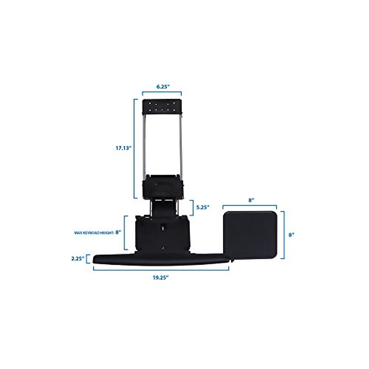 Mount-It! MI-7134 Underdesk Keyboard Drawer with Adjustable Platform, Ergonomic Gel Wrist Pad, Mouse Pad Included, Black