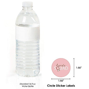 Bride Squad - Rose Gold Bridal Shower or Bachelorette Party Circle Sticker Labels - 24 Count