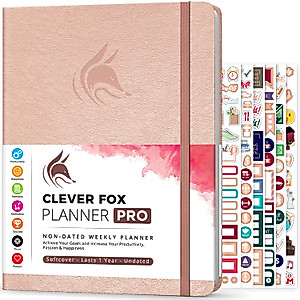 Clever Fox Planner PRO – Weekly & Monthly Life Planner to Increase Productivity, Time Management and Hit Your Goals, 8.5x11″ (Rose Gold)