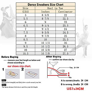 DKZSYIM Women's Leather Sailor Dance Shoes Boost Dance Sneaker/Modern Jazz Ballroom Performance Sports Shoes,Model 1817,Red,7.5 B(M) US