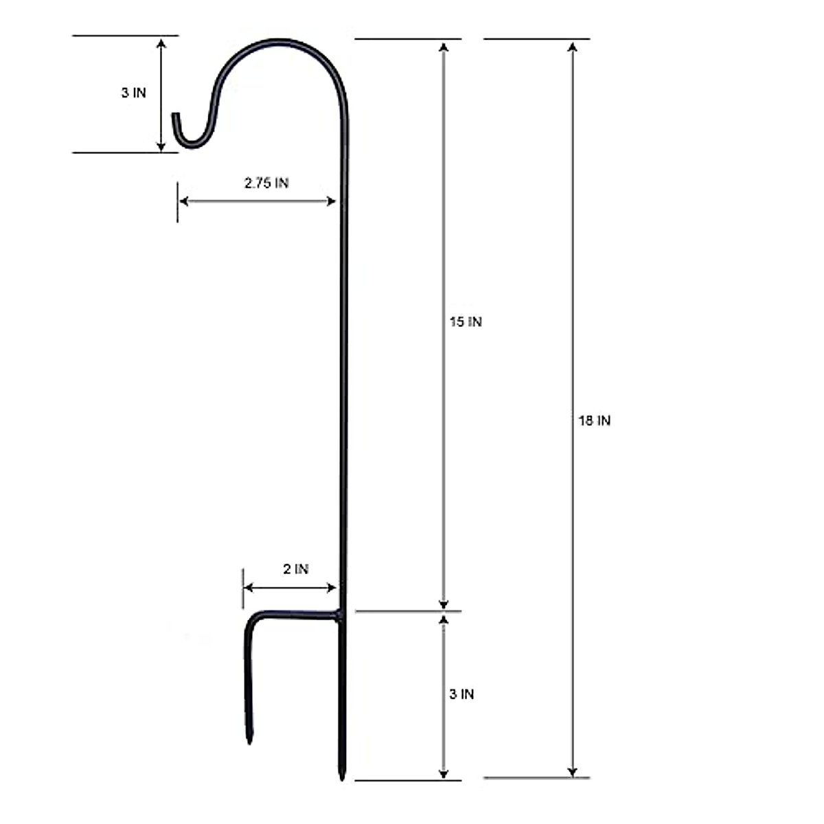 LumaBase Metal Shepherd's Hooks, 18" - Set of 4