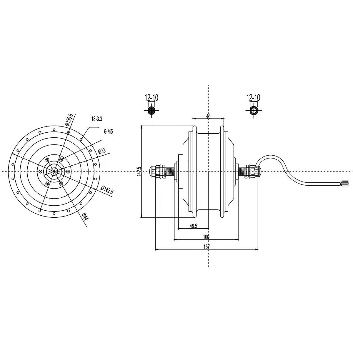 36V 250W 6.3" Threaded Brushless Gear Rear Hub Motor for 20"-28" Wheel, Rotary Freewheel Electric Bike Kit Conversion Kit Hub Cycling Engine GDAE10 for Ebike Electric Bicycle Motorbike Mountain Bike