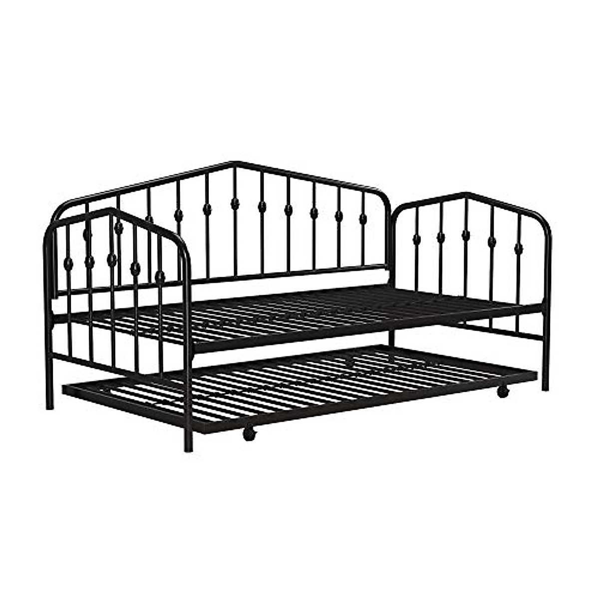 Novogratz Bushwick Metal Daybed & Trundle, Twin Size Frame, Black