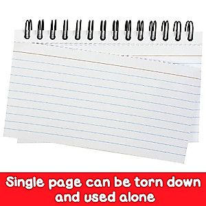 Koogel 400 Pages Index Card, 3 x 5 Inch White Learning Card Note Cards 8 Pack of White Paper Ring Index Cards Bulk Index Cards for Home School Office