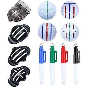 CUALFEC Golf Ball Line Drawing Marker Golf Ball Liner Golf Ball Marking Tool Kit (8 Pack)