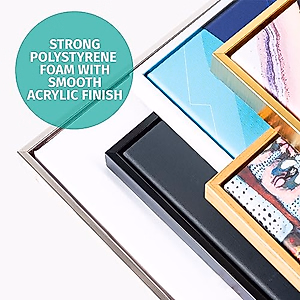 PIXY CANVAS Floater Frame 8x8 for 3/4 (0.75) inch Deep Canvas Paintings/Canvas Prints/Wood Canvas Panels/Wall Art/Wall Decor/Home Decor/Artwork (White, 8 x 8 inch, Square)