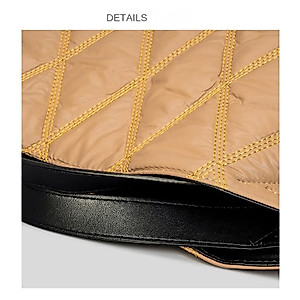 HACODAN Puffer Tote Bag Quilted Crossbody Bag for Women Trendy Puffy Purse Messenger Handbags Down Padded Shoulder Bag (red)