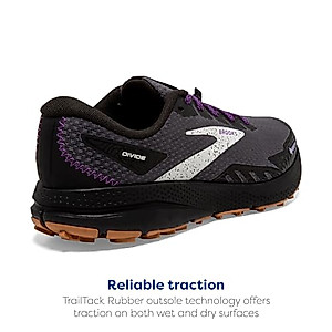 Brooks Women’s Divide 4 GTX Waterproof Trail Running Shoe - Black/Blackened Pearl/Purple - 9 Medium