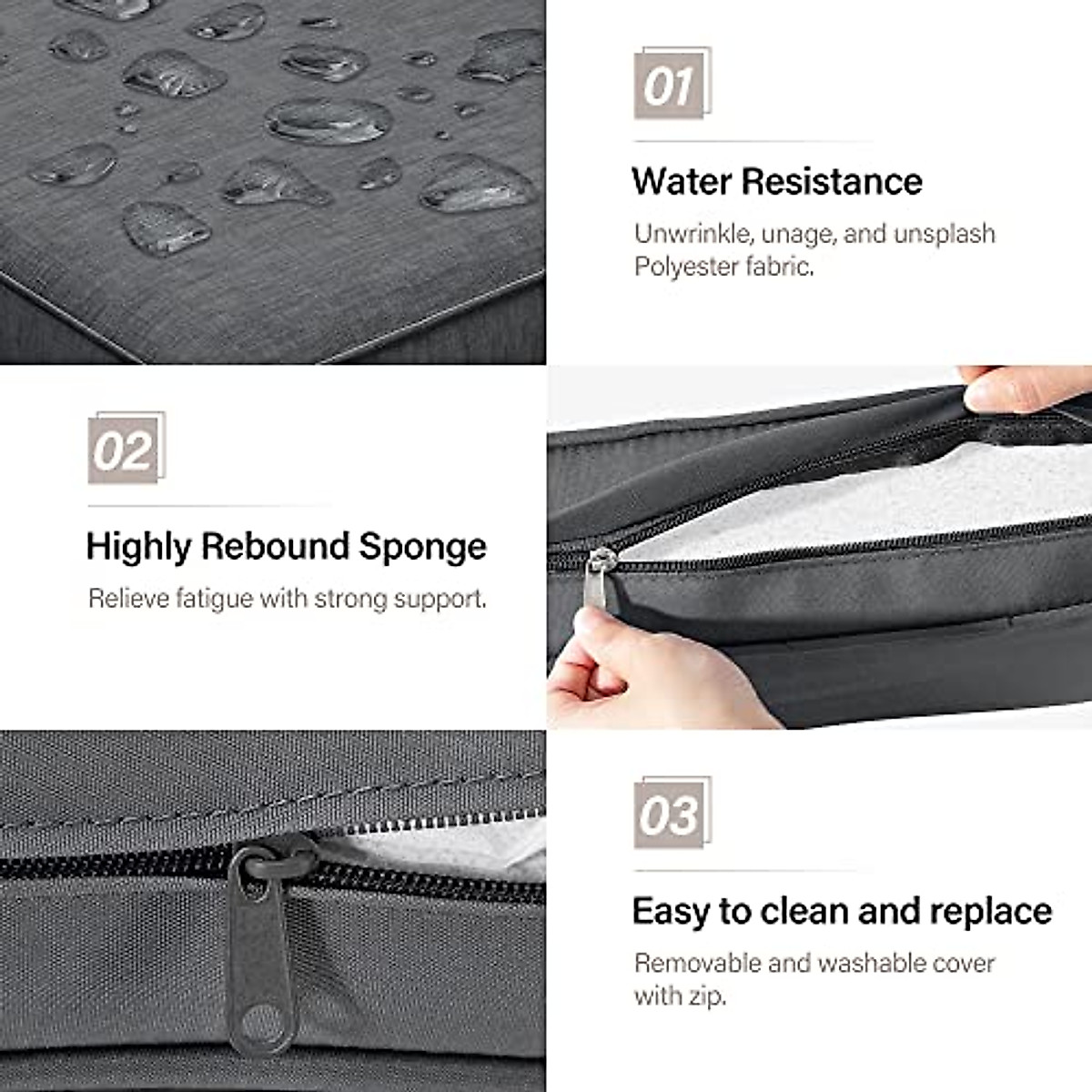 LAUSAINT HOME Outdoor Patio Furniture, 7 Pieces Outdoor Sectional PE Rattan Wicker Patio Furniture Sets, All Weather Garden Conversation Seat with Cushion and Glass Coffee Side Table (Grey)