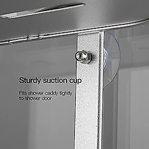 FINECHI Over the Door Shower Caddy Hanging Storage Organizer Rust Proof Aluminum Bathroom Tub Storage Rack with Hooks and Baskets(Brushed Nickel, 2-Tier)