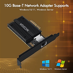 10G Base-T PCI-e Network Card, Marvell AQtion AQC113C Controller, NICGIGA 10Gb Ethernet Adapter, 10Gbe RJ45 Port NIC Card, Windows10/11/Windows Server/Linux