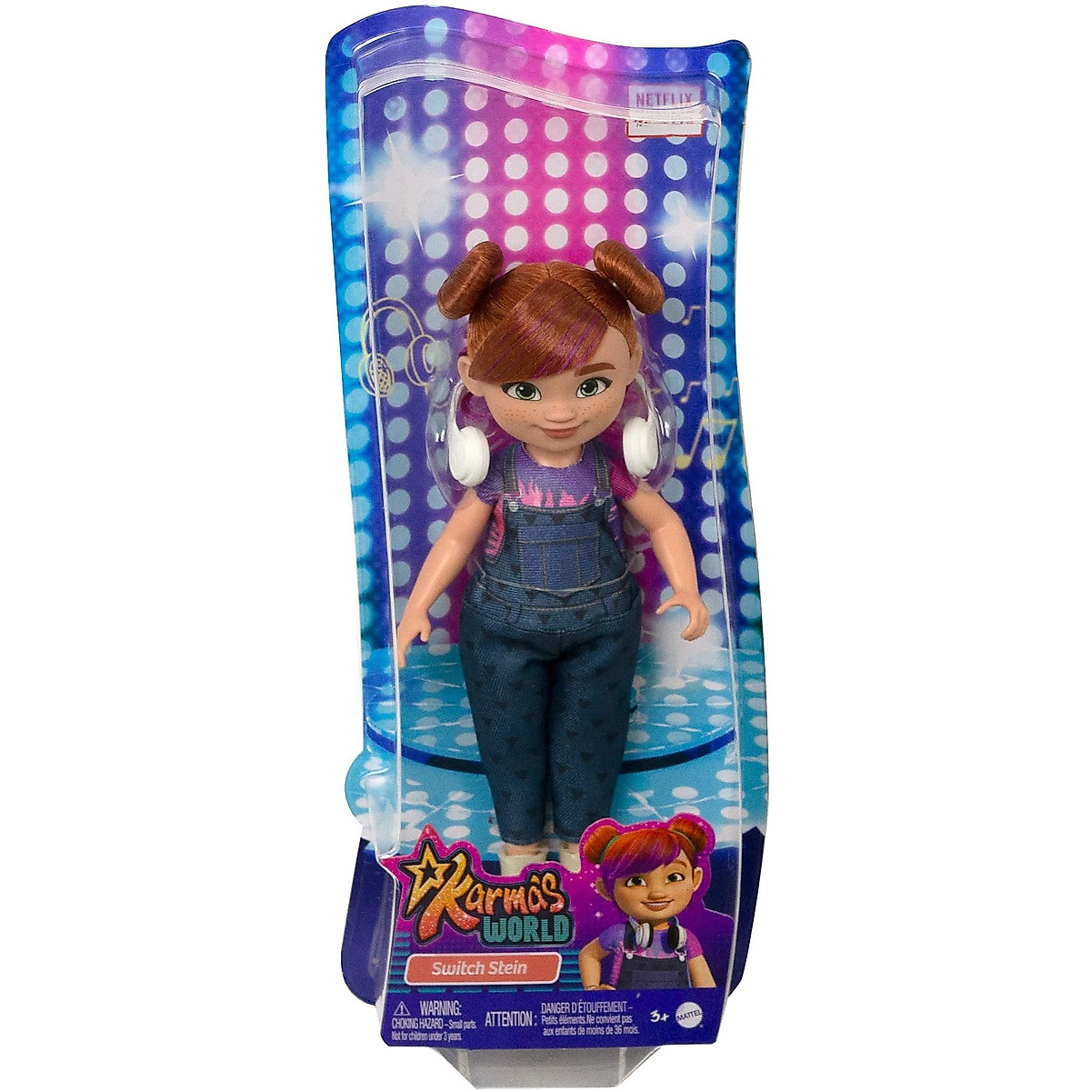 Mattel Karma’s World Switch Stein Doll with Headphones Accessory, Red Hair & Blue Eyes