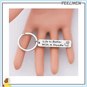 FEELMEM Dog Lover Gifts Life Is Better with A DoodleKeychain Gift for Dog Mom Doodle Mama Jewelry Doodle Owner Gifts (Doodle)