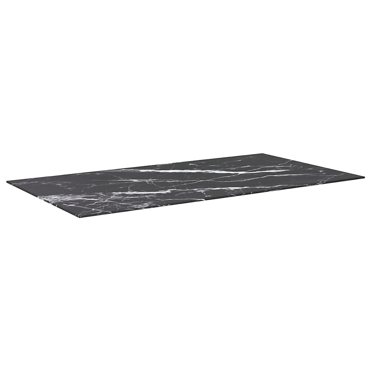 ULUYYUC Table Top,Living Room Tables Kitchen Table Dining Table Suitable Suitable for Kitchen Room,Dining Room,Living Room Black 47.2"x25.6" 0.3" Tempered Glass with Marble Design